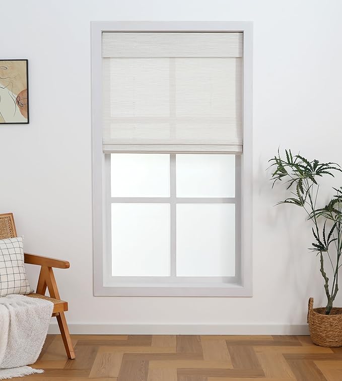 Bamboo Shades for Windows - Cordless Room Darkening Blinds